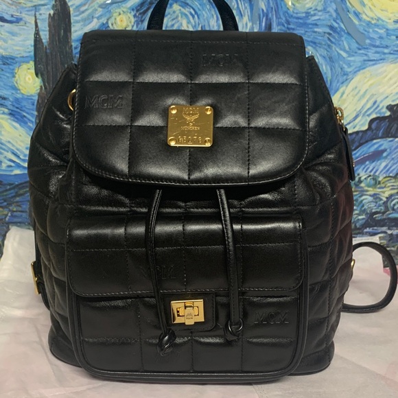 MCM | Bags | Mcm Black Quilted Leather Backpack | Poshmark
